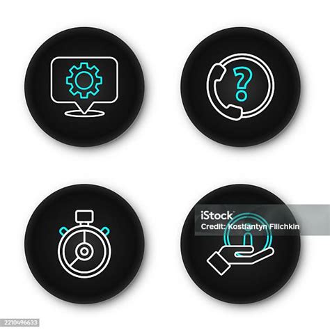 톱니바퀴 아이콘으로 회선 정보 스톱워치 전화 24시간 지원 및 위치를 설정합니다 벡터 24에 대한 스톡 벡터 아트 및 기타 이미지 24 24 시간 영업 표시 계시기