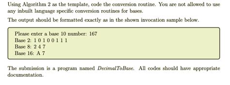 Solved Question Decimal To Binary Octal And Hexadecimal Chegg