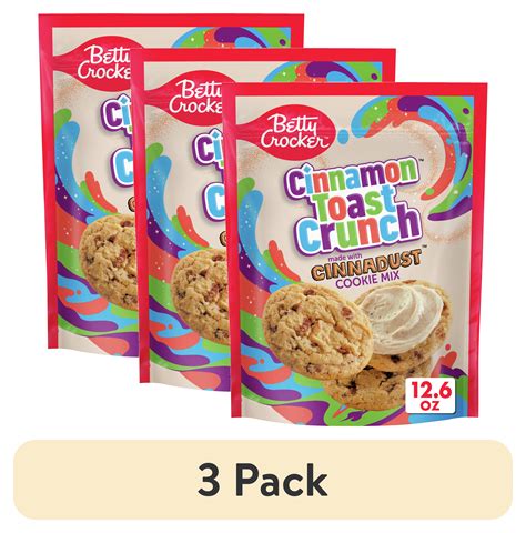3 Pack Betty Crocker Cinnamon Toast Crunch Cookie Mix Made With Cinnadust 12 6 Oz