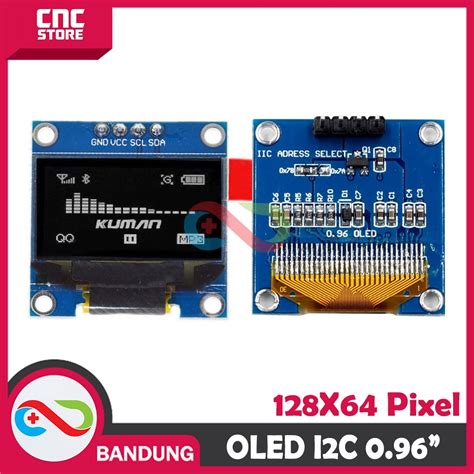 Jual OLED WHITE PUTIH 0 96 INCH I2C IIC 128X64 DISPLAY MODULE LCD Indonesia Shopee Indonesia