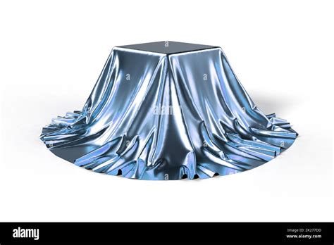 Box Covered With Blue Shiny Fabric Stock Photo Alamy