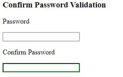 React Js Confirm Password Validation