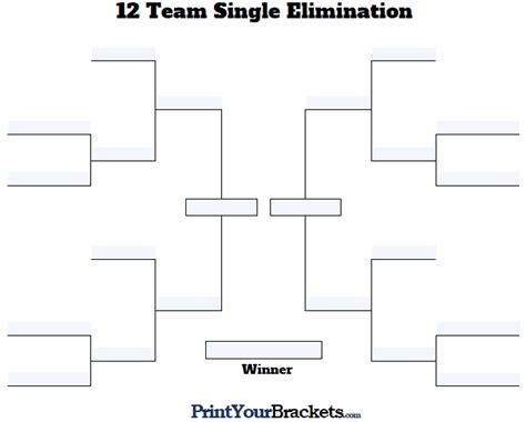 Fillable 12 Team Tourney Bracket Editable Bracket