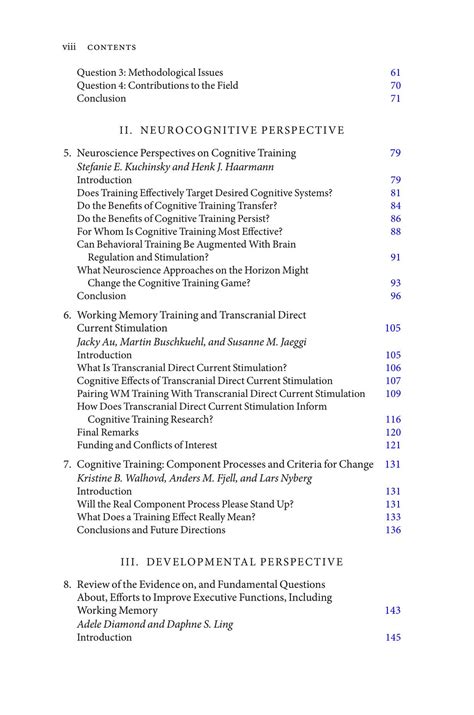 Cognitive And Working Memory Training Perspectives From Psychology N E Books Max30