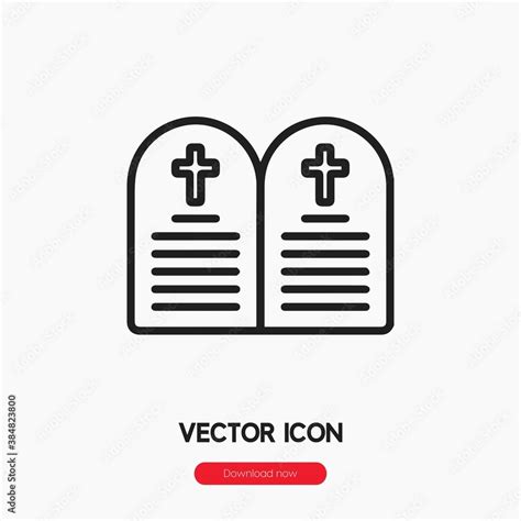 Ten Commandments Icon Vector Linear Style Sign For Mobile Concept And