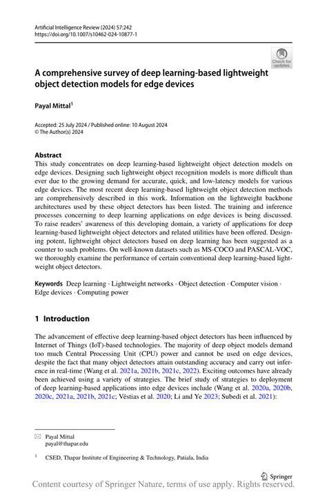 pdf a comprehensive survey of deep learning based lightweight object