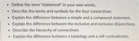 Define The Term Statement In Your Own Words