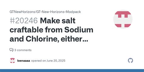 Make Salt Craftable From Sodium And Chlorine Either Directly Or