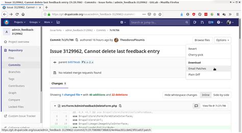 Downloading A Patch File Using Gitlab To Contribute To Drupal