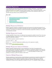 Understanding Multiple Regression: Key Concepts and Formulas | Course Hero