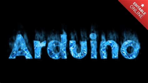 Arduino Blue Fire Text Effect Generator