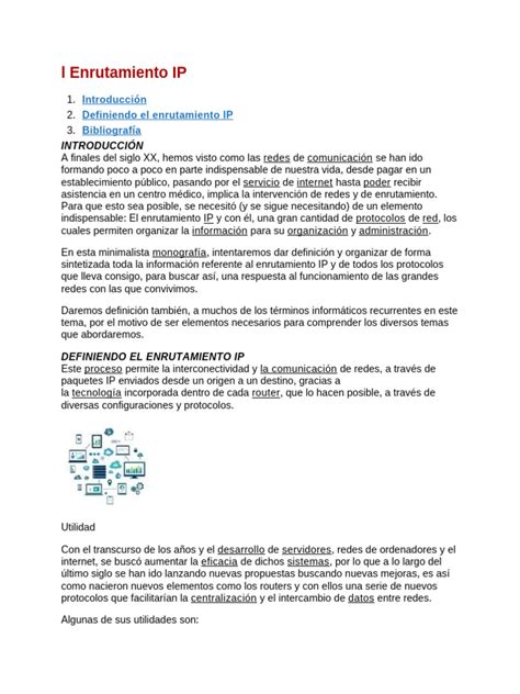 El Enrutamiento Ip Pdf Enrutador Computación Protocolos De Internet