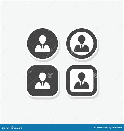 User Profile Login Or Access Authentication Icon Sticker Stock Vector