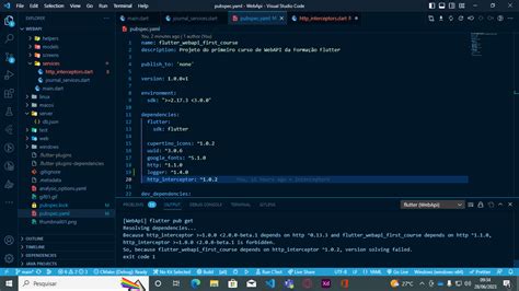 erro na instalação do interceptador flutter com webapi integrando