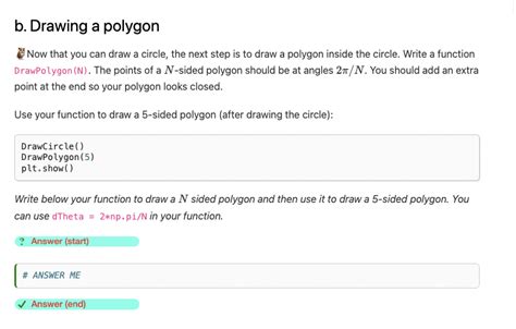 Solved B Drawing A Polygon Now That You Can Draw A Circle Chegg