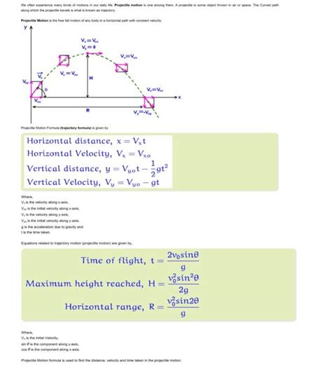 solved using the equations for a projectile create a program