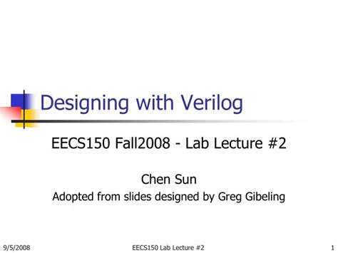 Ppt Designing With Verilog Powerpoint Presentation Free Download