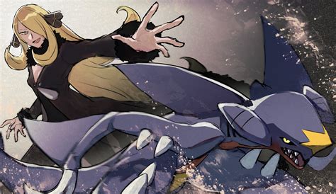 Cynthia And Garchomp Pokemon And More Drawn By Chikiso Danbooru