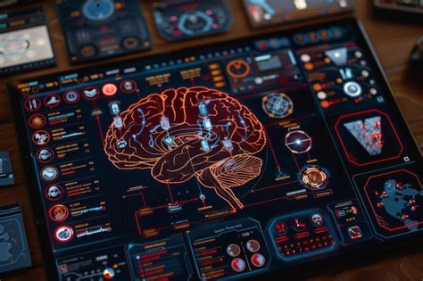 Detailed Digital Interface Showing Brain Analytics Symbolizing Neuroscience And Data