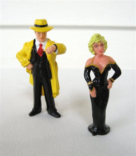 Dick Tracy And Breathless Mahoney Toy Figures Disney Applause 1990 Vintage
