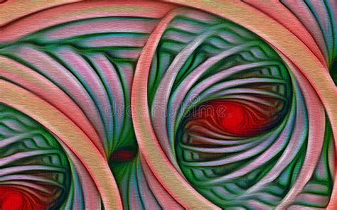 Abstract Fractal Psychedelic Shape Texture With Color Pencil