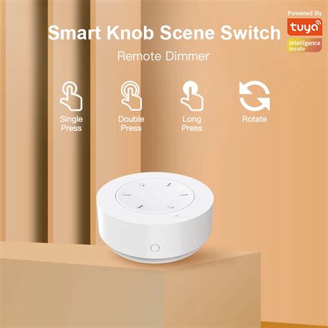 Tuya Mini Smart Knob Switch Diy Wireless Scene Button Rotatable Dimmer