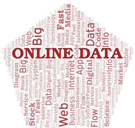Online Data Vector Word Cloud Made With Text Only Stock Illustration