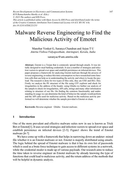 Pdf Malware Reverse Engineering To Find The Malicious Activity Of Emotet