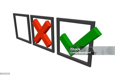 체크 표시 아이콘입니다 진드기와 크로스 서명 3 차원 벡터 그림입니다 0명에 대한 스톡 벡터 아트 및 기타 이미지 0명 3차원 형태 고름 Istock