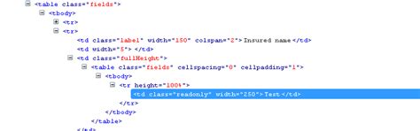 Html Styling A Nested Table Not Working In Ie 11 Stack Overflow