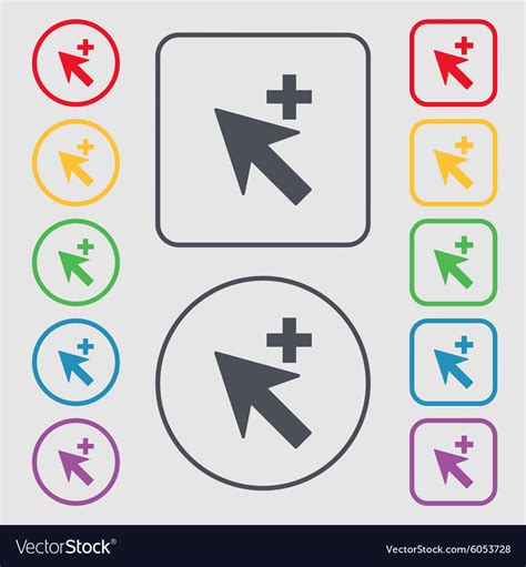 Cursor Arrow Plus Add Icon Sign Symbols Royalty Free Vector