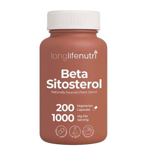 Longlifenutri Beta Sitosterol 1000mg 200 Vegetarian Capsules