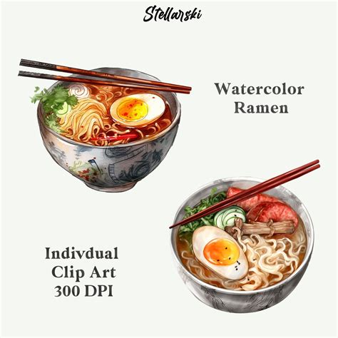Watercolor Ramen Bowl Clipart Ramen Png Soup Graphic Png Kawaii Food