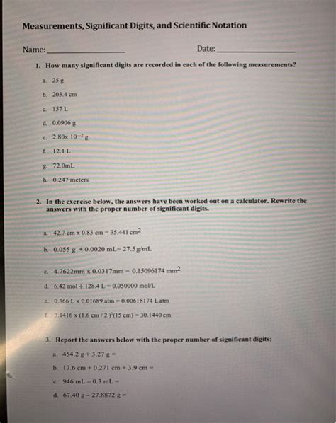 solved measurements significant digits and scientific