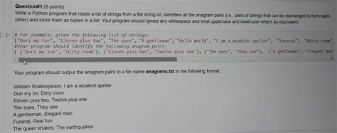 Solved Question\#1:(8 points) Write a Python program that | Chegg.com