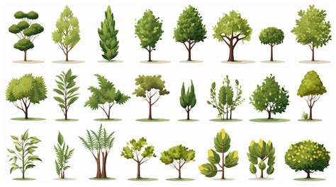 Premium Vector A Collection Of Trees For Different Seasons