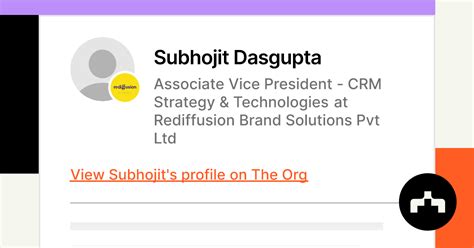 Subhojit Dasgupta Associate Vice President Crm Strategy And Technologies At Rediffusion Brand