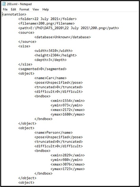 Xml File Generated After Using Labelimg Tool Download Scientific Diagram