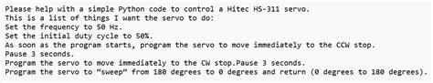 Solved Please Help With A Simple Python Code To Control A