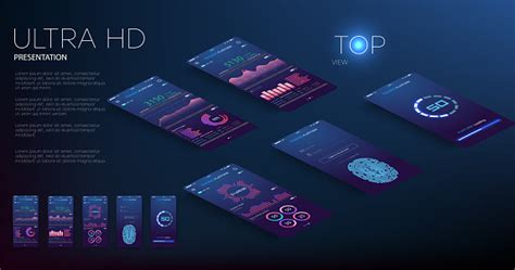 현대적인 디자인 주간 및 연간 통계 그래프와 함께 모바일 애플 리 케이 션 Infographic 템플릿 원형 차트 워크플로 웹 디자인 Ui 요소 벡터 곡선에 대한 스톡 벡터