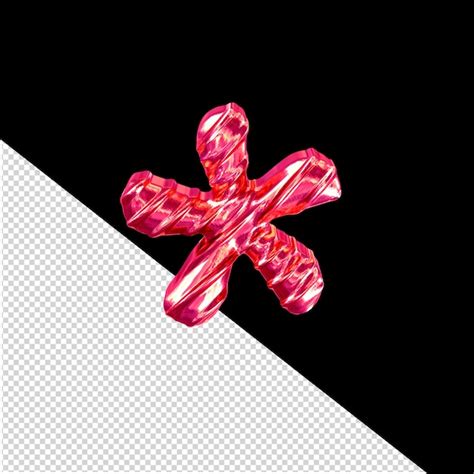 Premium Psd Ribbed Pink 3d Symbol