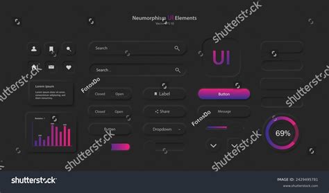 Set User Interface Elements Mobile Application Stock Vector Royalty