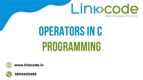 Operators In C Programming C Operators Youtube