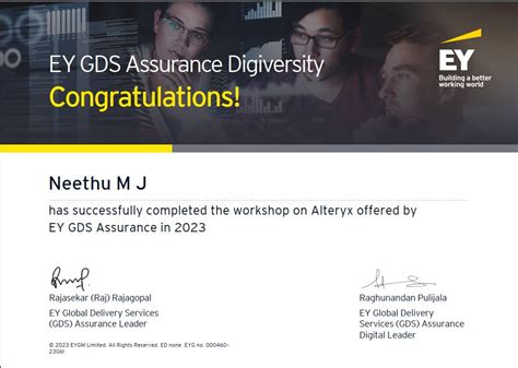 Neethu M J On Linkedin Completed My Upskilling On Alteryx Session Conducted By Ey Gds Grateful…