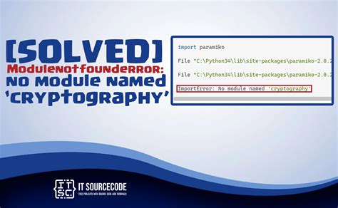 [solved] modulenotfounderror no module named cryptography