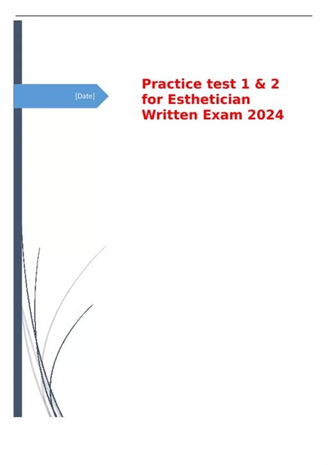 Practice Test 1 And 2 For Esthetician Written Exam 2024 Practice Testing Esthetician Exam