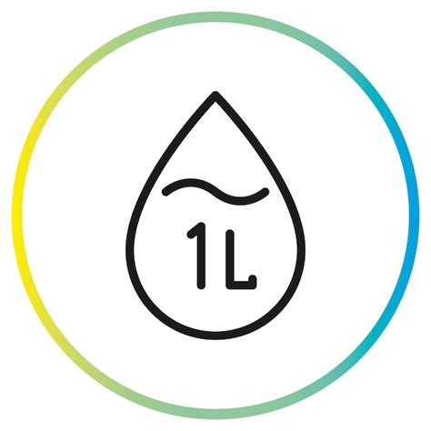 Ícone De Volume De Fluido De 1 Litro Em Litros Gota De Líquido Litro
