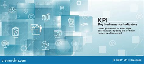 Kpi Key Performance Indicators Web Header Banner And Icon Set Stock Vector Illustration Of