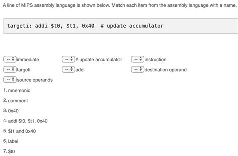 solved a line of mips assembly language is shown below