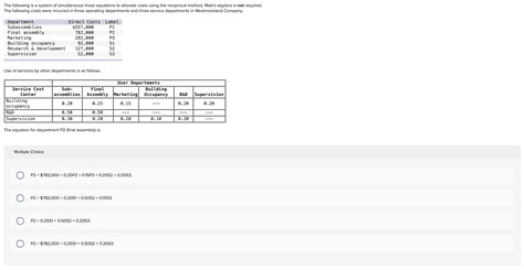 Solved The Following Is A System Of Simultaneous Linear